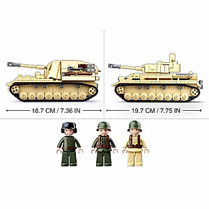 DAHONPA Panzer-Ⅳ Tank Small Army Building Block(543 PCS),WW2 Military Historical Collection Model with 3 Soldier Figures,Toys Gifts for Kid and Adult.