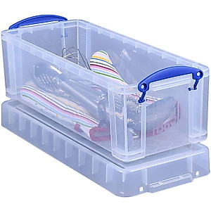 Really Useful Boxes Plastic Storage Box, 6.5 Liters, 17 1/2''x7''x6 1/4'', Clear (Clear Four Pack)