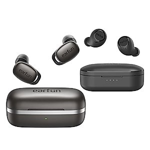 EarFun [2020 CES Award] Free Bluetooth 5.0 Earbuds with Wireless Charging Case Free Pro 2 Hybrid Active Noise Cancelling Bluetooth 5.2 Earphones with 6 Mics, Stereo Sound Deep Bass