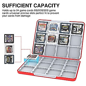 HEIYING Game Card Case for Nintendo 3DS 3DSXL 2DS 2DSXL DS DSi,Portable 3DS 2DS DS Game Cartridge Holder Storage with 24 Game Card Slots.