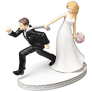 Wedding Party Tie-Pulling Bride & Groom Cake Resin Topper - 4.12'', 2 Piece | Perfect for Wedding Receptions & Anniversaries