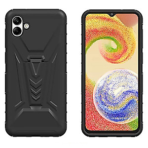 YSNZAQ Swivel Belt Clip Case for Samsung Galaxy A04, Heavy Duty Shockproof Protective Phone Cover with Built-in Kickstand for Samsung Galaxy A04 JG Black Black