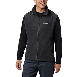 Columbia Mens Steens Mountain Fleece Vest, Charcoal Heather, Small