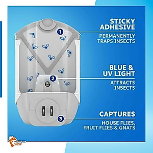 ZEVO Refills 02 Cartridges | Device Sold Separately, White, ZEVO Flying Insect Trap Refill Fly Trap Refill Cartridges + (1) Card Protector Venancio’sSticker & Sticky Fruit Trap