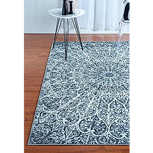 Unique Loom Sofia Collection Area Rug - Grace (5' 1" x 8', Dark Gray/ Gray)