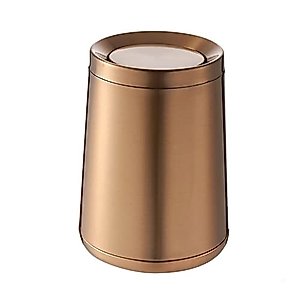 VIORED Wastebasket Stainless Steel Indoor Trash Can Office Paper Basket Flip 10L Trash Can Kitchen Room Home Living Room Bedroom Garbage Can Trash Bin (Size : 1)