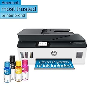 HP Smart -Tank Plus 651 Wireless All-in-One Ink -Tank Printer, up to 2 Years of Ink in Bottles, Auto Document Feeder, Mobile Print, Scan, Copy, Works with Alexa (7XV38A)