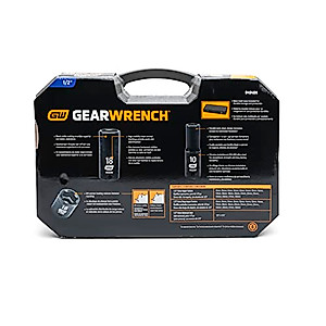 GEARWRENCH 39 Piece 1/2inch Drive 6 Point Impact Socket Set, Standard & Deep, Metric - 84948N