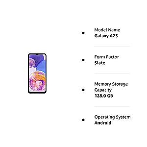 SAMSUNG Galaxy A23 A235M 128GB Dual SIM GSM Unlocked Android Smartphone (International, Latin America Variant/US Compatible LTE) - Blue