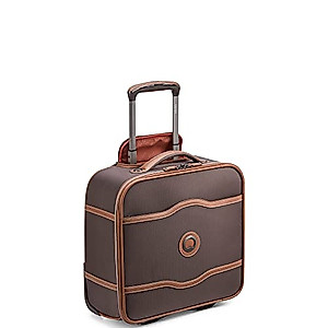 DELSEY PARIS Chatelet 2.0 Softside Luggage Under-Seater with 2 Wheels, Chocolate Brown, Carry on 16 Inch