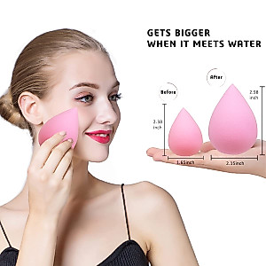6 Pcs Makeup Blender Sponges Set - Soft Beauty Sponge Blending Blender for Foundation, Cream and Powder (Light-Pink)