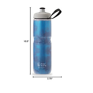 Polar Bottle Gym Sport Insulated Water Bottle - BPA-Free, Sport & Bike Squeeze Bottle with Handle (Fly Dye - Electric Blue, 24 oz), LDPE, TPU
