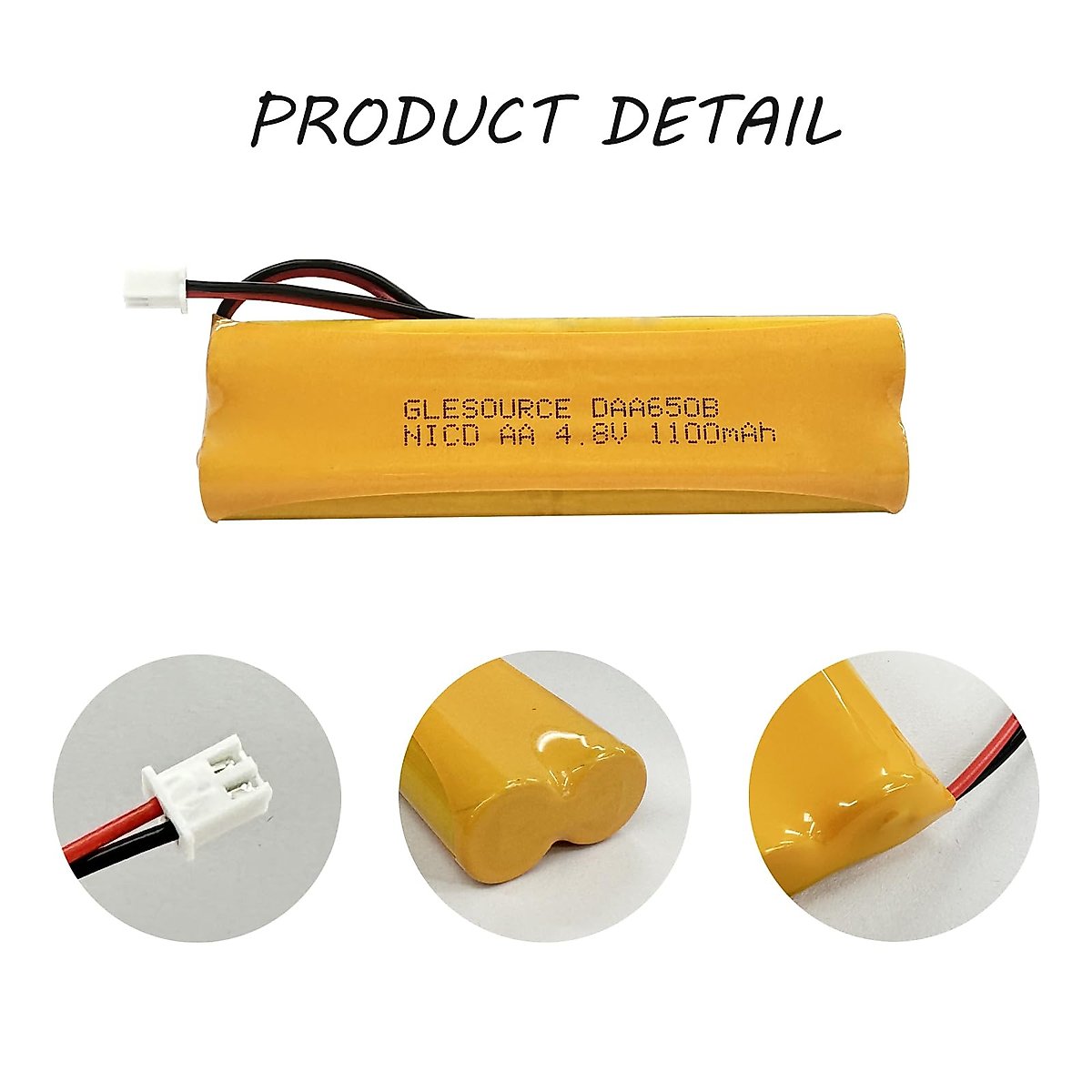 XUNTU D-AA650Bx4 Ni-CD 4.8V 1100mAh Exit Sign Emergency Lighting Battery Replacement for BYD D-AA650B-4 LITHONIA D-AA650B Unitech Dual-Lite 0120859 Exit Sign Emergency Light (2 Pack)