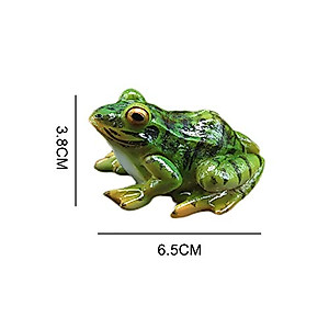 MAOMIA 2pcs Miniature Frog Figurine, Fish Tank Decoration Fairy Garden Turtle Statue Landscape Indoor Outdoor Decor Ornament