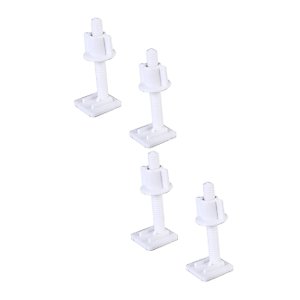 Mikikit 4 Pcs Toilet Hinge Bolt Set Plastic Screws and Nuts for Toilet Seat Installation