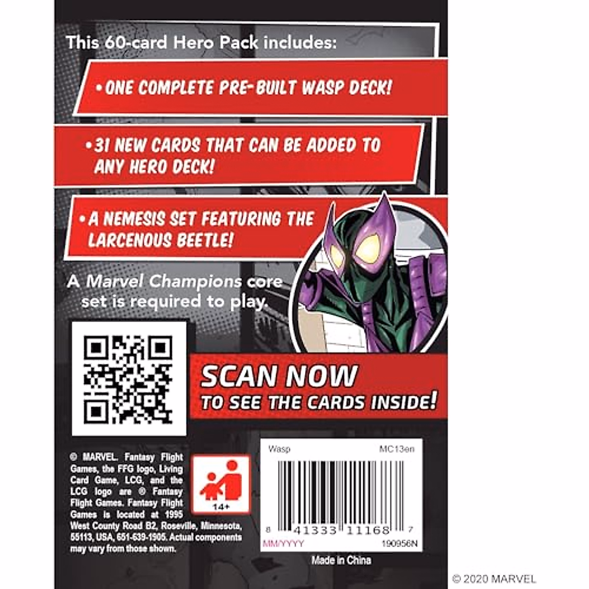 Marvel Champions The Card Game Wasp HERO PACK - Superhero Strategy Game, Cooperative Game for Kids and Adults, Ages 14+, 1-4 Players, 45-90 Minute Playtime, Made by Fantasy Flight Games