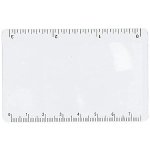 Fresnel Lens 4X Magnifier Pocket Wallet Credit Card Size • Ruler - Unbreakable Plastic for Home Office Classroom & Outdoor EDC Survival Kit Bushcraft (10 Pack Ruler/Magnifier - Red)