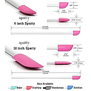 Spatty Daddy Makeup Spatula Set (6 and 12 Inch Pink) Shark Tank Mom Made to Scrape Last Drop of Beauty Products, Foundation, Good Gifts for Women, Teen, Grandma, Mom Stocking Stuffers Under 10 Dollars