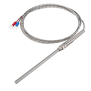 uxcell K Type Thermocouple M8 Thread 5mmx100mm Temperature Sensor Probe with 2 M Cable 32-1112F/0-600C