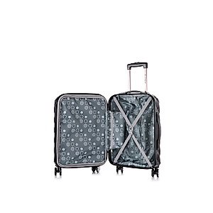 Rockland Melbourne Hardside Expandable Spinner Wheel Luggage, Quilt, Carry-On 20-Inch