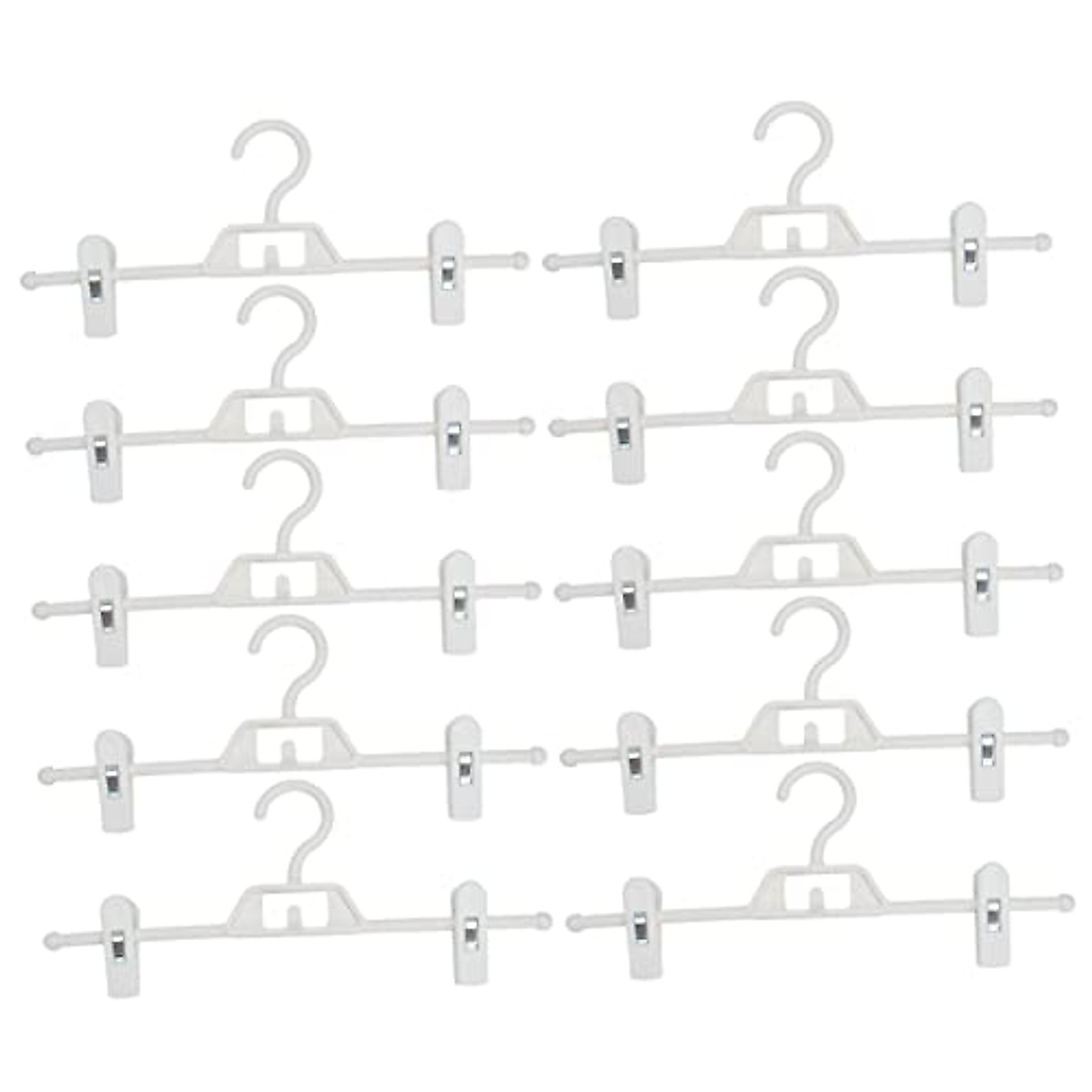 Cabilock 10pcs Stacked Trousers Hanger Trousers Hanger Kids Pants Hangers Metal Clips Heavy Duty Jean Hangers for Closet Clothes Hangers with Clips Laundry Hanger Clothes Drying Rack Metal