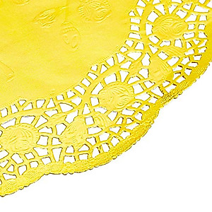 Juvale Lace Paper Doilies, Gold Placemats (12x12 in, 100 Pack)