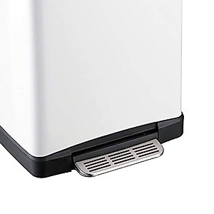 WESCO 381411-02 Pedal Trash Can, Red, Size: 13.6 x 15.9 x 25.6 inches (34.5 x 40.5 x 65 cm), Kitchen Pedal Bin, Double