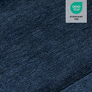 MCombo Power Lift Recliner Chair Sofa with Massage and Heat for Big Elderly People, USB Ports, Side Pockets, Fabric R7096 (Medium-Wide, Navy Blue)