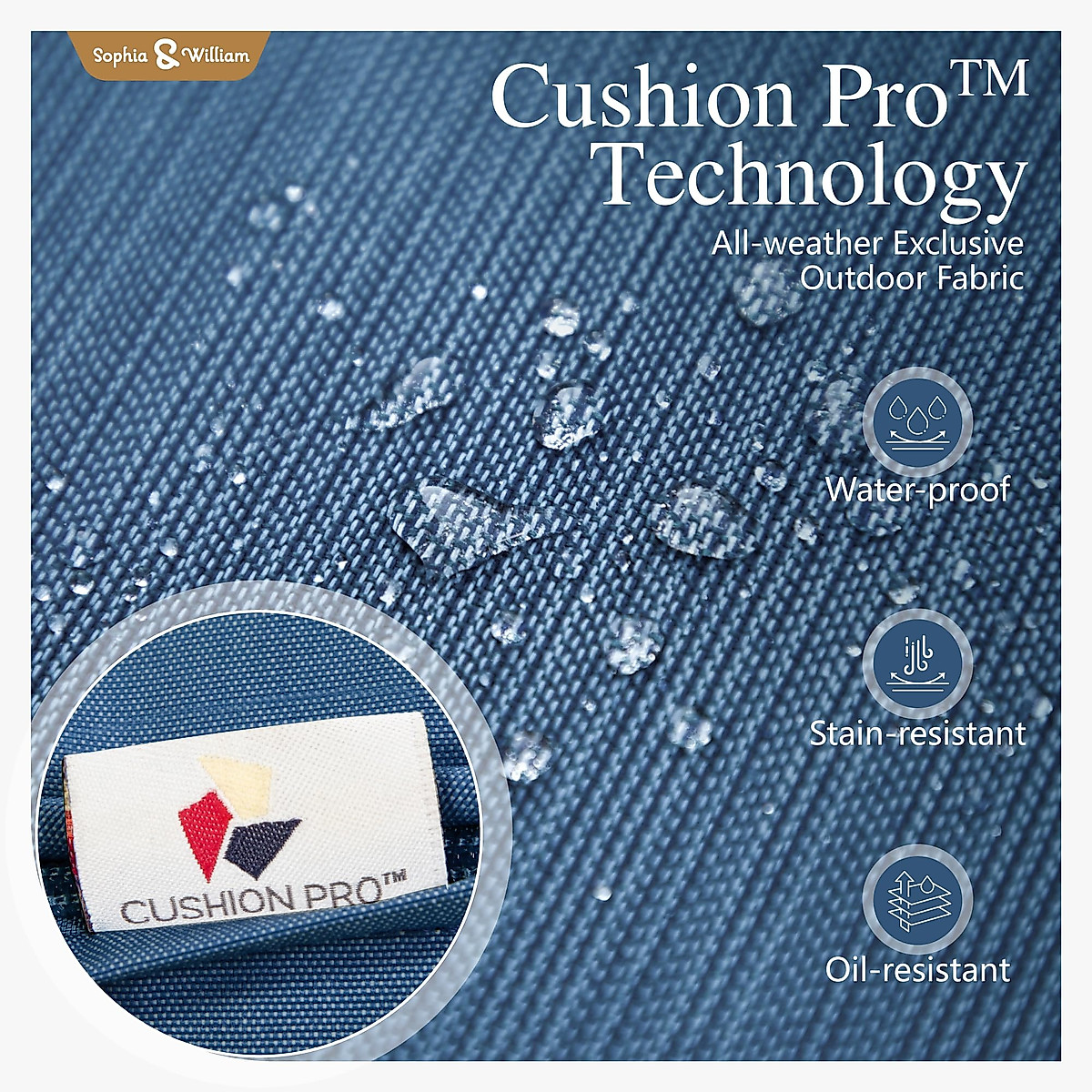 Sophia & William Patio Furniture Sets for 9 with 45" Gas Fire Pit Table Outdoor Conversation Sets, 2xSofa Chairs, 2xSwivel Cushion Chairs, 1x3-Seat Sofa, 2xOttomans for Porch Poolside Peacock Blue