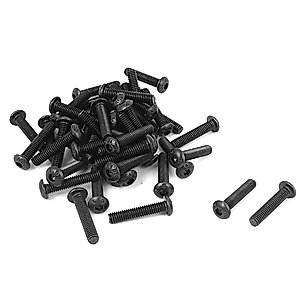 uxcell M4 x 20mm Alloy Steel Hex Socket Button Head Machine Screws Black 50 Pcs