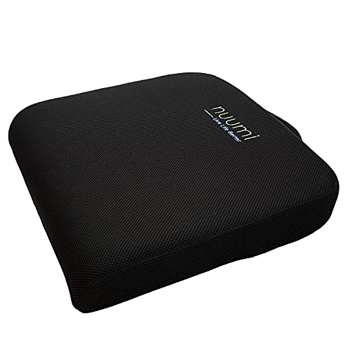 nuumi Extra Large Memory Foam Seat Cushion with Lint Roller for Easy Care, Washable Covers & Carry Handle - Comfort Cushion for Office, Car & Wheelchair - Improves Posture & Circulation