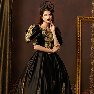 Fantherin Mary Halo Crown Headband Goddess Halo Crown Costume Headpiece Headdress for Cosplay Party (Black)