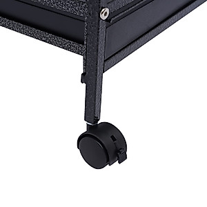 Bird Cage,Black Large Bird Cage with Rolling Stand,Large Pet Cage with Wheels,Cockatiel Parakeet Finch Parrot Birdcage 5 Door (17.9" L x 17.9" W x 39.9" H)