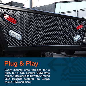 ONLINE LED STORE TRUE MODS Black Rubber Grommet for Universal 6" Oval/Oblong Taillights [Easy Installation] [Durable Rubber] For Trailers RV & Trucks