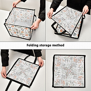 senya Large Collapsible Storage Bins with Handles Woodland Animals Foldable Laundry Hamper Cubes Fabric Basket Closet Organizer Containers Box for Home Bedroom Office 13 x 13 x 13in B06D22016