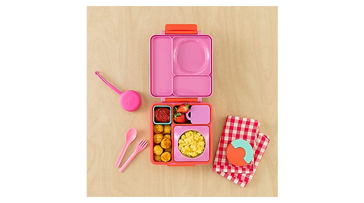 OmieBox Bento Box for Kids with Thermal & Dip Containers - 2 Pack