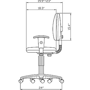Lorell Adjustable Task Chair, 24" x 24" x 33" to 38", Black
