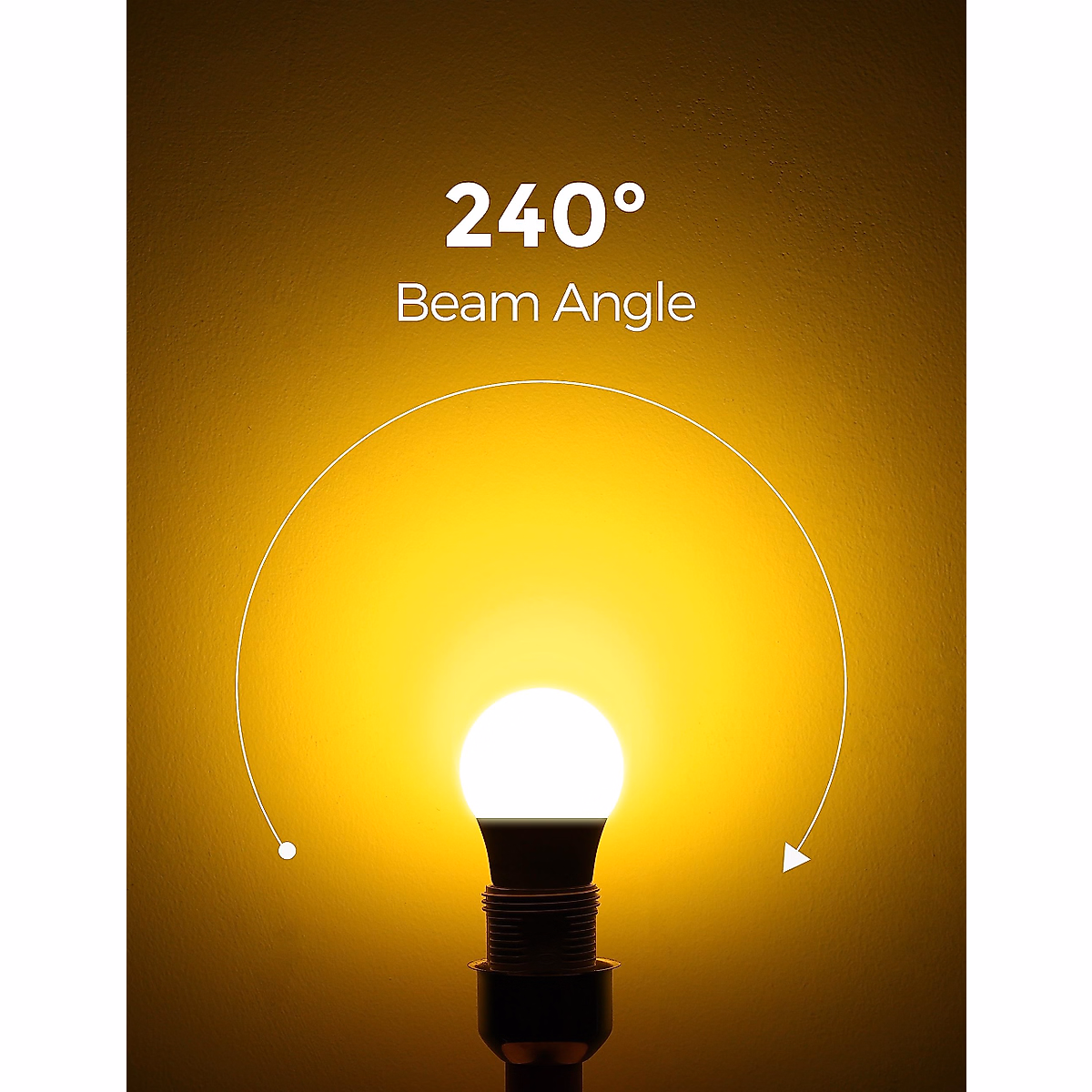 LOHAS Bug Light Bulb Yellow LED Bulbs, Outdoor Porch Lights, Amber Bedroom Night Light Bulb A15 Bugs LED Bulbs, 40W Equivalent E26 Edison Bulb(5W), Warm LEDs Hallway Lighting Decorative Lamps(4 Pack)