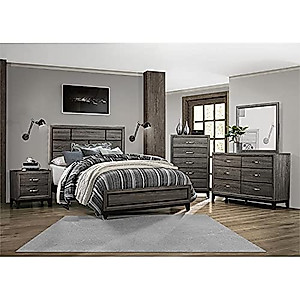 Pemberly Row Modern Engineered Wood California King Bed in Gray