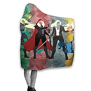 Hooded Blanket Throne of Glass Series Watercolor Comfortable Throw Blankets Suitable for Sofa Blankets for Adults and Children, Bed Blankets 80" X60