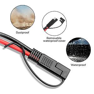 PAEKQ Solar Connector to SAE Extension Cable 10 AWG for Anderson Connector Port Goal Zero Yeti, Suaoki, Renogy, Jackery Portable Solar Generator Power Station-2Ft