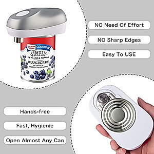 Electric Can Opener - Vcwtty One Touch Battery Operated Handheld Can Opener for Any Size, No Sharp Edge, Food-Safe, Seniors, Arthritis and Chef, Kitchen Best Gadget (Mini Silver)