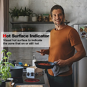 Electric Cooktop, thermomate 30 Inch Built-in Radiant Electric Stove Top, 240V Ceramic Electric Stove with 4 Burners, ETL Certified