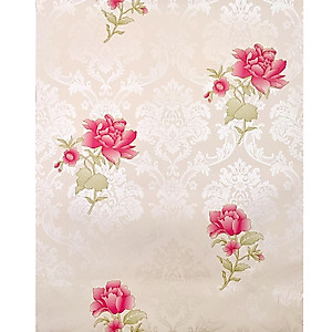SimpleLife4U Pink Peony Furniture Protect Paper Removable Vinyl Damask Shelf Drawer Liner 17.7 Inches by 9.8 Feet