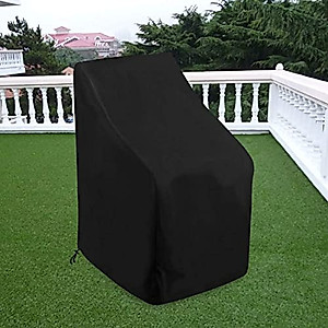 Eioflia Patio Chair Cover Stacking Outdoor Chair Cover Waterproof Garden Chair Covers,Patio Cover for Stackable Reclining Chairs,Tear Resistant Outdoor Furniture Protector (64x64x120cm).