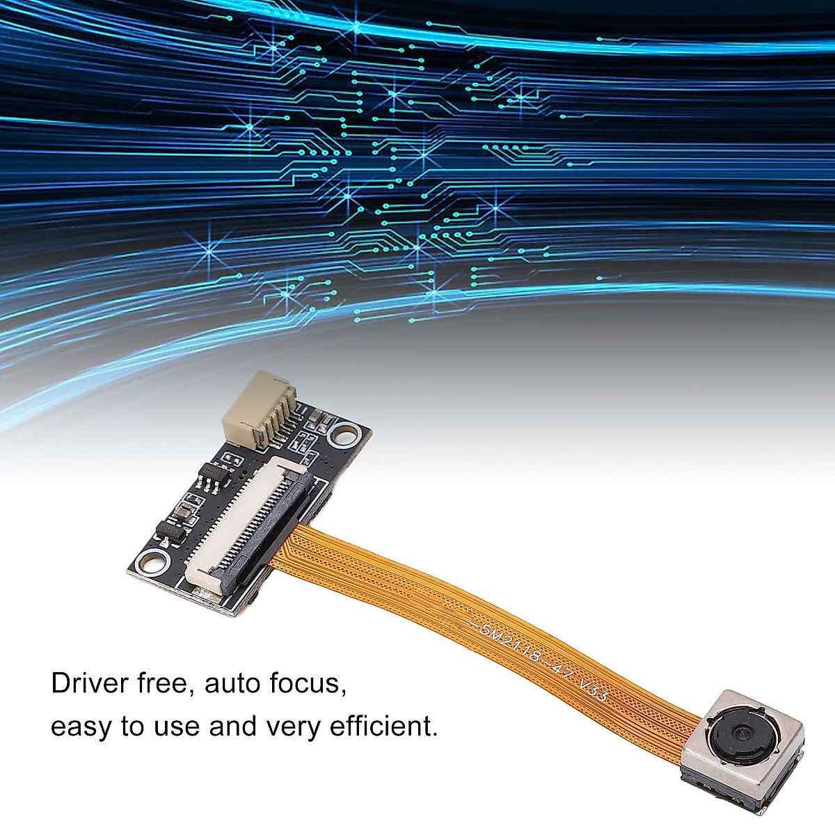 USB Camera Module, 5Mp USB Autofocus Free Driver 76 ° Wide Angle OV5647 Chip Board Industrial Component