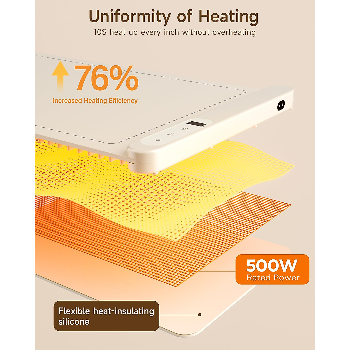 Warming Mat for Food, Home Essentials Food Warmer,6 Temperature and Timer Settings,Fast Heating, and Even Heat Distribution,Electric Warming Tray for Buffets, Parties, and Everyday Use