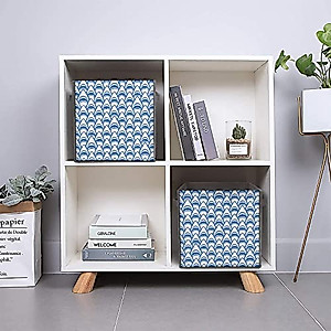 Shark Pattern Collapsible Storage Bins Basics Folding Fabric Storage Cubes Organizer Boxes with Handles