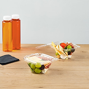 Restaurantware Tamper Tek 8 Ounce Snack Containers 100 Durable Deli Containers - Tamper-Evident Lid Disposable Clear PET Round Containers With Lid For Takeout And Delivery Orders