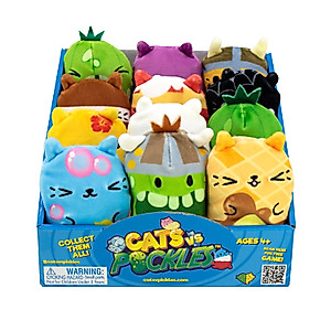 Cats vs Pickles - 12-Pack #9-4" Cute Cuddly Collectible Bean Plush Toy - Featuring Pickles: Foul Baldrick, Leaf Pickleson, and Fitzgherkin. Great for White Elephant, Gift Exchanges & $10 Gifts.